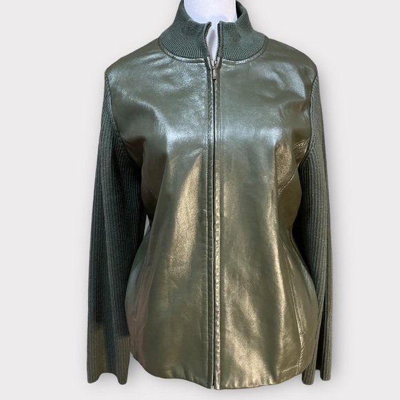 Jackets & Coats | Pendleton Leather And Marino Wool Forest Green Jacket ...